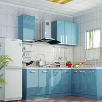 China High Gloss White Modern  Glass Stainless Steel Modular Kitchen Cabinet for sale