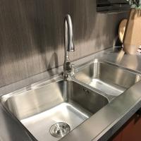 China Waterproof Modern Modular Stainless Steel Kitchen Cabinet European Design for sale