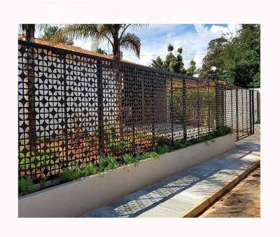 China Custom Carving Outdoor Garden Partition Fence Stainless Steel  Laser Perforated for sale