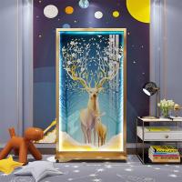 China Elk Nordic Living Room Screen Partition Laser Cut Stainless Steel For Hotel Lobby for sale