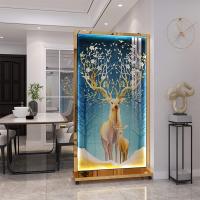 China Elk Nordic Living Room Screen Partition Laser Cut Stainless Steel For Hotel Lobby for sale