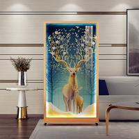 China Elk Nordic Living Room Screen Partition Laser Cut Stainless Steel For Hotel Lobby for sale