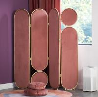 China Light Luxury Mobile Folding Panel Room Divider Stainless Steel Laser Cut for sale