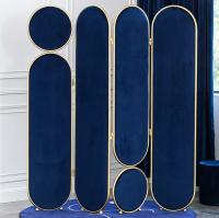 China Light Luxury Mobile Folding Panel Room Divider Stainless Steel Laser Cut for sale