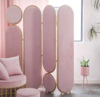 China Light Luxury Mobile Folding Panel Room Divider Stainless Steel Laser Cut for sale