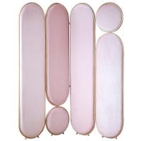 China Light Luxury Mobile Folding Panel Room Divider Stainless Steel Laser Cut for sale