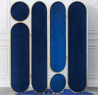 China Light Luxury Mobile Folding Panel Room Divider Stainless Steel Laser Cut for sale