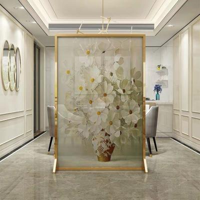 China Mobile Room Divider Stainless Steel Brushed Semi Transparent Partition for sale