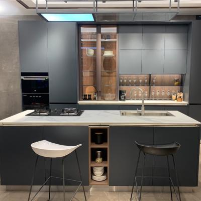 China High End Modern 304 Stainless Steel Kitchen Cabinet Furniture Eased Edge for sale