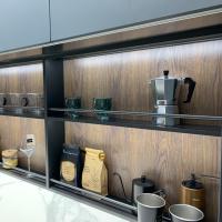 China High End Modern 304 Stainless Steel Kitchen Cabinet Furniture Eased Edge for sale