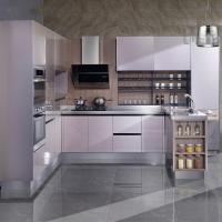 China Flat Eased Edge Modular Stainless Steel Indoor Kitchen Cabinets for sale