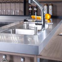 China Flat Eased Edge Modular Stainless Steel Indoor Kitchen Cabinets for sale
