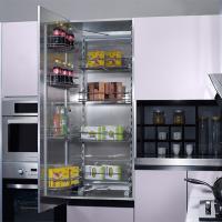 China Flat Eased Edge Modular Stainless Steel Indoor Kitchen Cabinets for sale