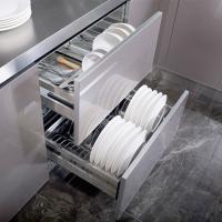 China Flat Eased Edge Modular Stainless Steel Indoor Kitchen Cabinets for sale