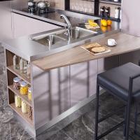 China Flat Eased Edge Modular Stainless Steel Indoor Kitchen Cabinets for sale