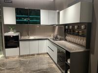 China Customized Modern White Metal Kitchen Cabinets Stainless Steel With Sink for sale