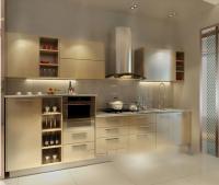 China Stainless Steel Modern Villa Luxury Custom Kitchen Cabinets Furniture Set for sale