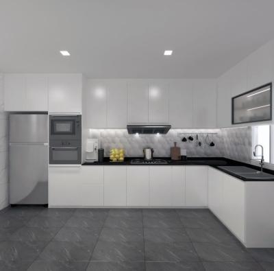 China Classic Modern White Kitchen Cabinets Modular Stainless Steel Customized for sale