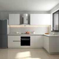 China Classic Modern White Kitchen Cabinets Modular Stainless Steel Customized for sale