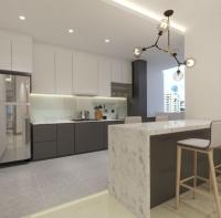 China Classic Modern White Kitchen Cabinets Modular Stainless Steel Customized for sale