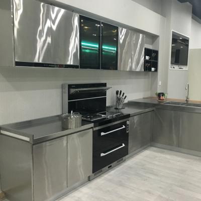 China moisture proof Modular Home Kitchen Cabinets Stainless Steel 304 Customized for sale
