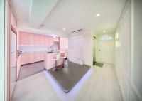China Pink Colour Modular Kitchen Stainless Steel Cabinets Luxury Classic Custom for sale