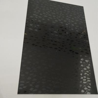 China Decorative Interior Stainless Steel Wall Cladding Etched Black Mirror PVD Coating for sale