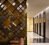 China Gold Mirror 304 Stainless Steel Partition Metal Folding Room Divider for sale