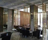 China Gold Mirror 304 Stainless Steel Partition Metal Folding Room Divider for sale