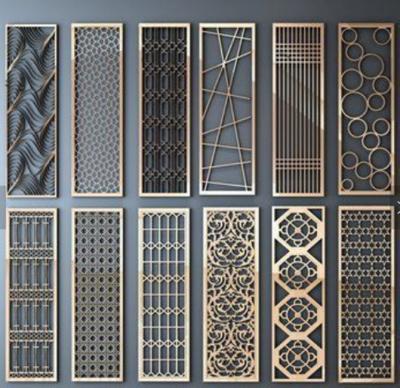 China Mirror Stainless Steel Partition Black Interior Folding Screen Room Divider for sale