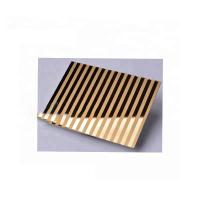 China 1mm Thick Champagne Color Stainless Steel Sheet 430 304 201 Etched Stripe Pattern for sale