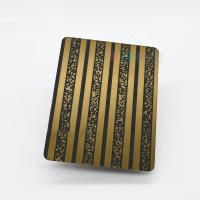 China 1mm Thick Champagne Color Stainless Steel Sheet 430 304 201 Etched Stripe Pattern for sale