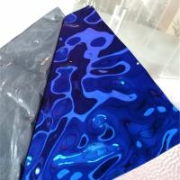 China Sapphire Color Stainless Steel Sheet Laser Cut Mirror Finish Wall Cladding for sale