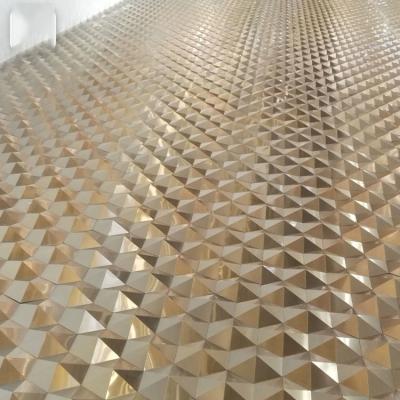 China 201 304 Color Stainless Steel Sheet Coated Decorative 3D Metal Wall Panels for sale