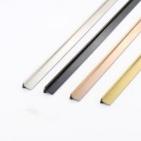 China 304 V Grooved T Shape Tile Trim Gold Hairline Mirror Stainless Steel Edge Trim for sale