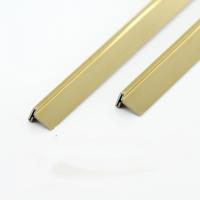 China 304 V Grooved T Shape Tile Trim Gold Hairline Mirror Stainless Steel Edge Trim for sale