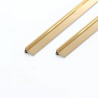 China 304 V Grooved T Shape Tile Trim Gold Hairline Mirror Stainless Steel Edge Trim for sale