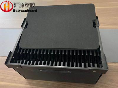 China Impact Resistant Black ESD Corrugated Box With Divider for sale