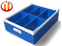 China Blue Shock Resistant Corrugated Plastic Box With Dividers 3mm Thickness for sale