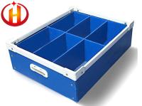 China Printable Custom Blue Foldable Corrugated Plastic Box With Frames for sale