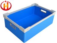 China Printable Custom Blue Foldable Corrugated Plastic Box With Frames for sale