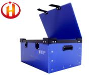 China Printable Custom Blue Foldable Corrugated Plastic Box With Frames for sale