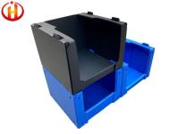 China Foldable Reusable Corrugated Plastic Bins Black Or Customized for sale