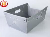 China Recyclable Grey Corrugated Plastic Totes Impact Resistant for sale