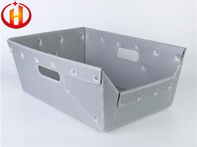 China Recyclable Grey Corrugated Plastic Totes Impact Resistant for sale