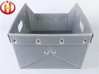 China Recyclable Grey Corrugated Plastic Totes Impact Resistant for sale