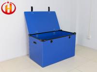 China Blue Waterproof PP Corrugated Plastic Box With Lid Flat Surface for sale
