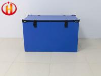 China Blue Waterproof PP Corrugated Plastic Box With Lid Flat Surface for sale