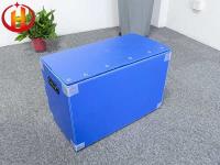 China Blue Foldable Corrugated Plastic Box Moisture Proof for sale