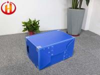 China Blue Foldable Corrugated Plastic Box Moisture Proof for sale